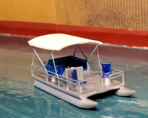 HO Scale Pontoon Boat Closed Top | Yelton Models