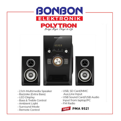 Polytron Multimedia Speaker PMA 9521 Bluetooth Extra Bass | Bonbon ...