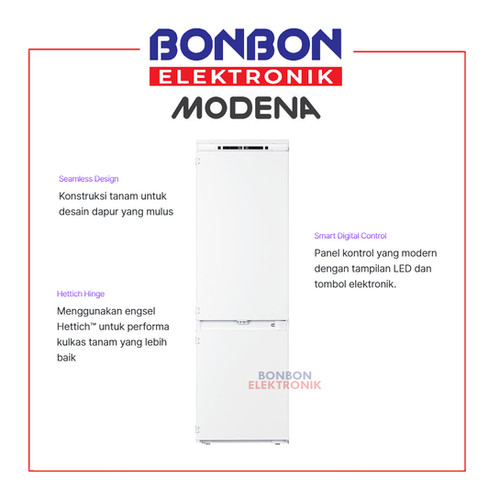 Modena Kulkas Side By Side built-In RF 2930 W / RF2930W | Bonbon Elektronik