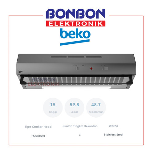 BEKO Slim Hood Stainless 60cm CFB 6432 XH-1 / Cooker Hood | Bonbon ...