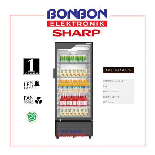 Sharp Showcase Display Cooler 170L SCH 170 FS / SCH170FS / SCH 170FS ...
