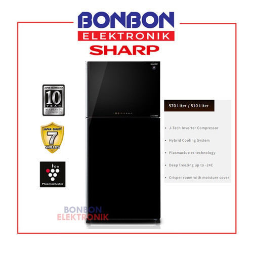 Sharp Kulkas 2 Pintu SJ-IG763PG-BK J-Tech Inverter | Bonbon Elektronik