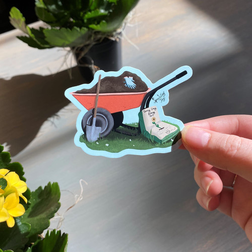 Garden Wheelbarrow Sticker | Sprouting Joy