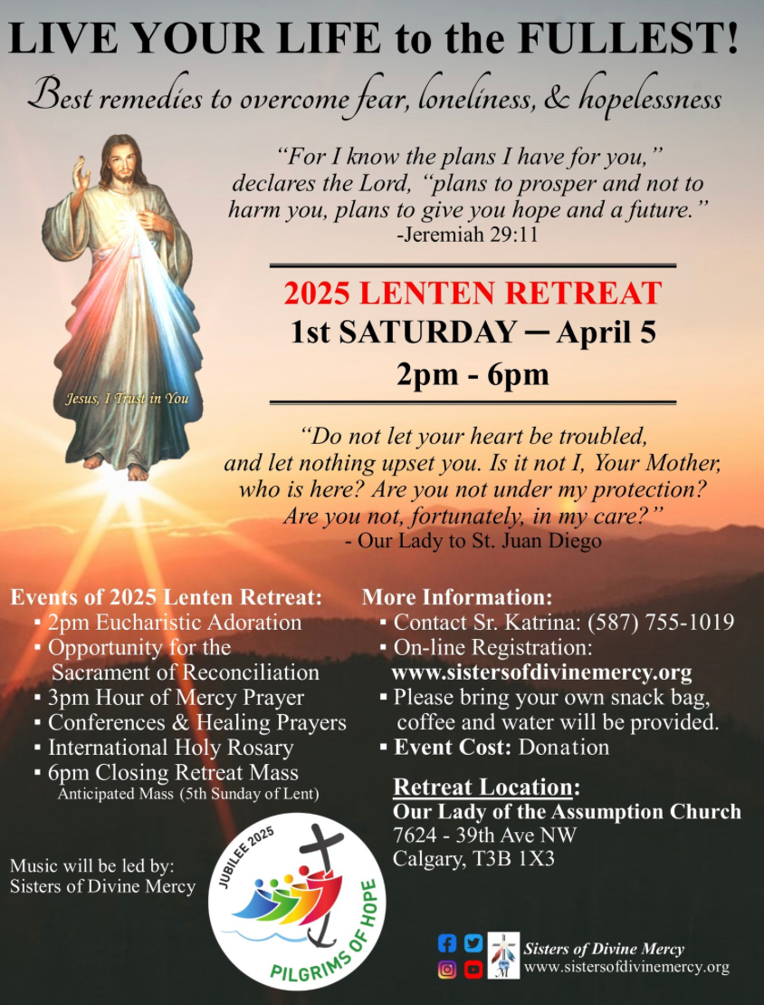 Lenten retreat with Divine Mercy Sisters | St. Joseph's