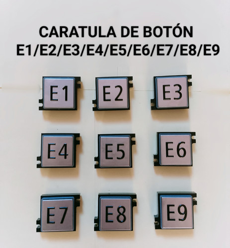 CARATULA DE BOTÓN E1/E2/E3/E4/E5/E6/E7/E8/E9 | ELEVADORES INCONMEE