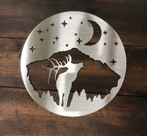 Elk with star and moon ( lot of 4) Item#0204 | Metal Sign Guy LLC
