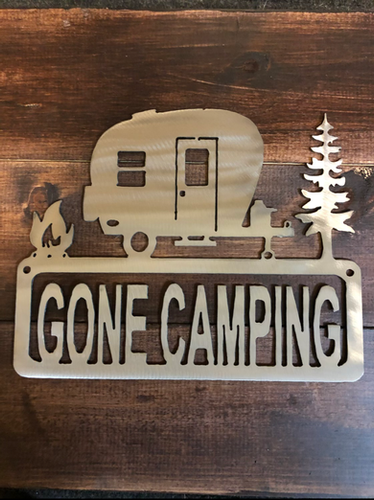 Camp Trailer Gone Camping Metal Art Wall Signs (pkg. of 4 units) Item ...