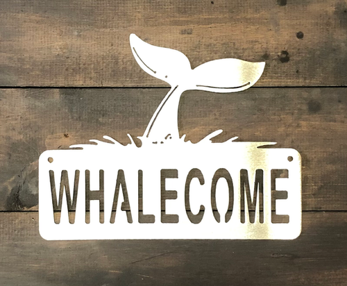 Whalecome Whale Tail Metal Wall Art ( pkg of 4) Item#0132 | Metal Sign ...