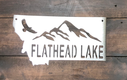 Flathead Lake Montana Metal Art Signs (pkg of 4) Item#0151 | Metal Sign ...