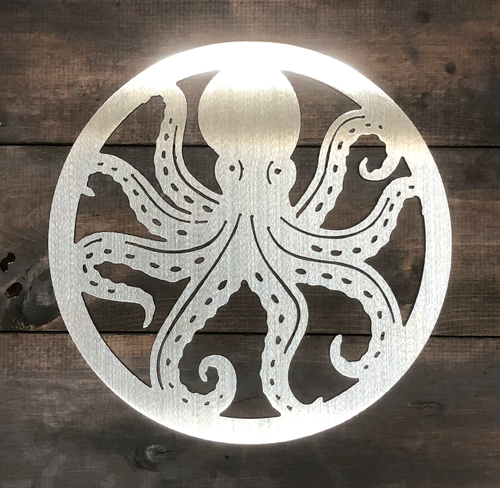Octopus Metal Wall Art Signs ( pkg of 4) | Metal Sign Guy LLC