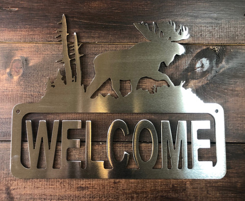 Moose Welcome Metal Art Wall Signs (pkg. of 4 units) Item#0255 | Metal ...