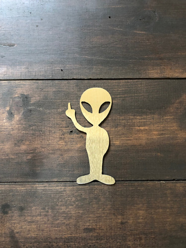 Alien Flipping The Bird Magnets ( pkg of 3) Item#0039 | Metal Sign Guy LLC