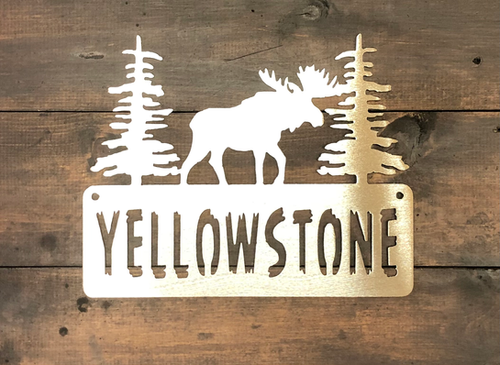 Yellowstone Montana Moose Metal Art Signs ( pkg of 4) Item#0083 | Metal ...