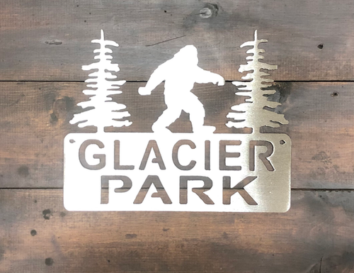 Glacier Park Bigfoot Metal Art Wall Signs ( pkg of 4) Item#0092 | Metal ...