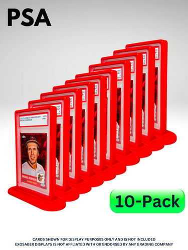 10-Pack: PSA Graded Card Display Frame and Base | ExoSaber Displays