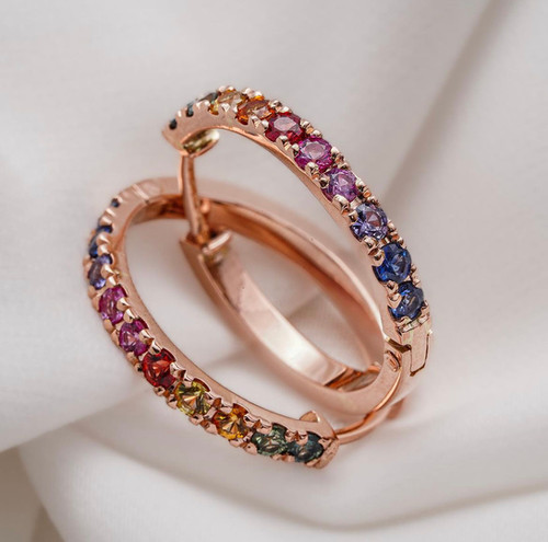 Rainbow Sapphire Huggies | Kollectivet