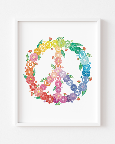 Peace Flower Power - Art Print | Emiko Rainbow