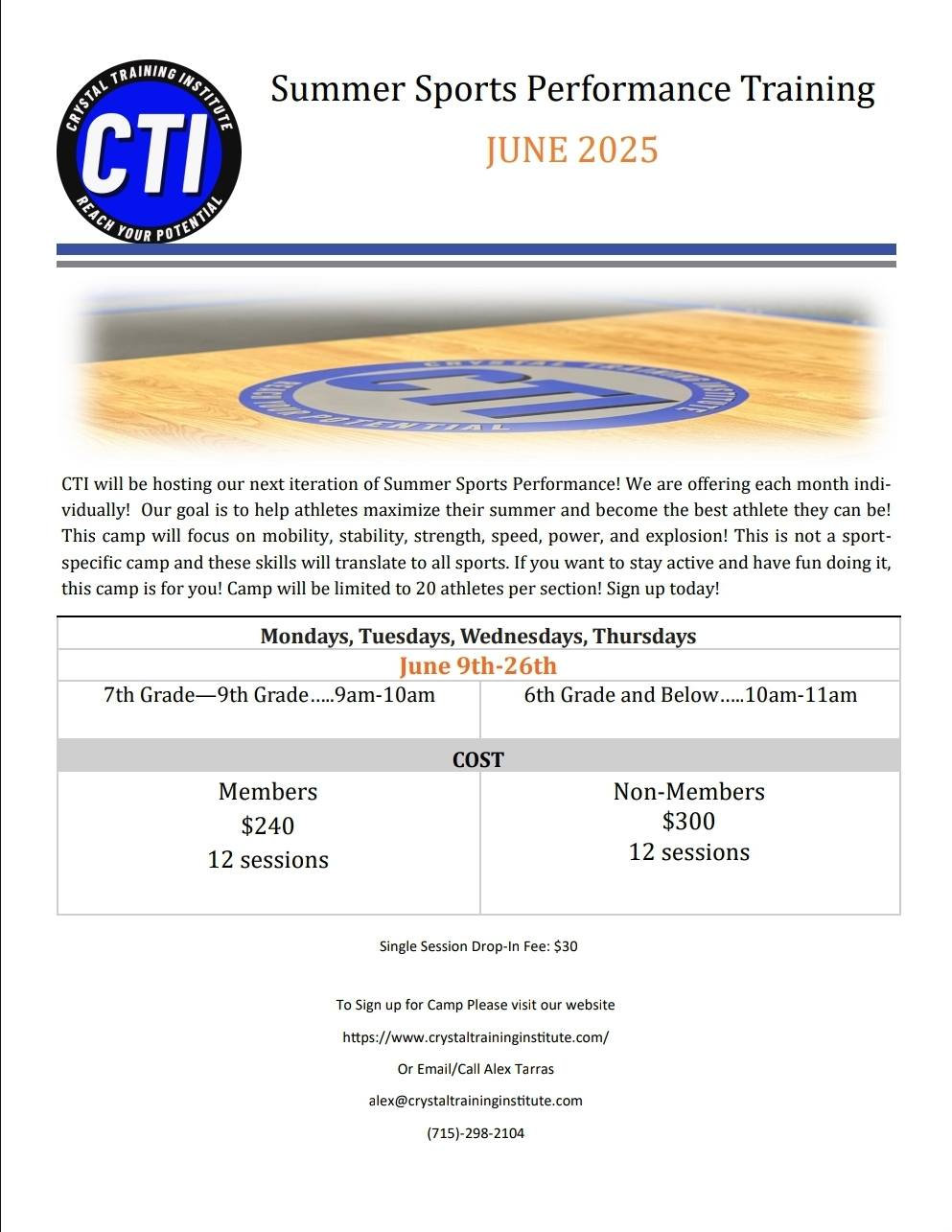 June Sports Performance Camp | CTI