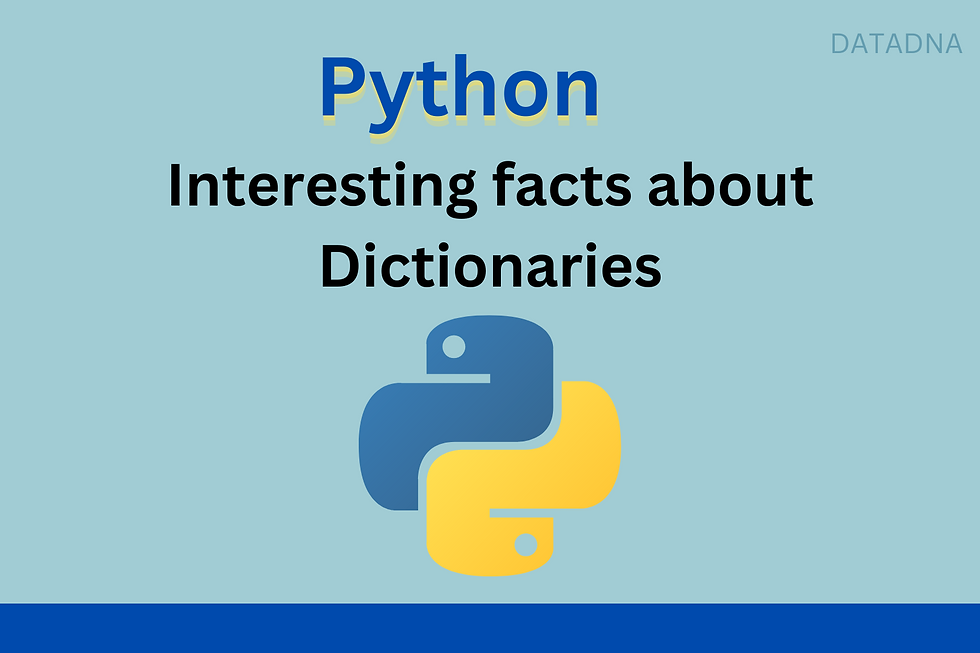 Python: Interesting facts about Dictionaries Python: Interesting facts about Dictionaries