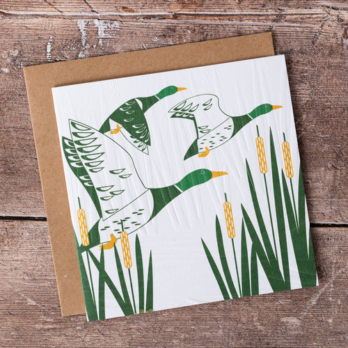 Ducks Greeting Card | ashleafprintmaking