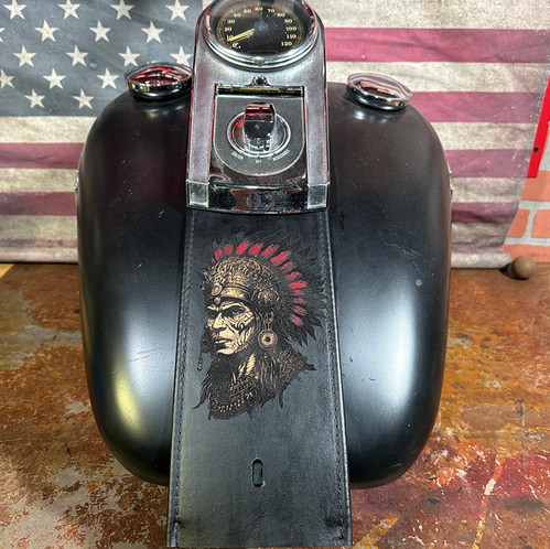 Aztec King Chicano Vicla Harley Davidson Leather Gas Tank Panel Bib ...