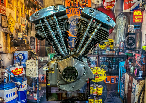 Shovelhead Made In The USA Brass Points Timing Cover Harley Davidson ...