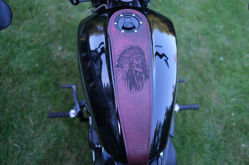 Wicked Indian Engraved Leather Indian Scout Motorcycle Gas Tank Bib ...
