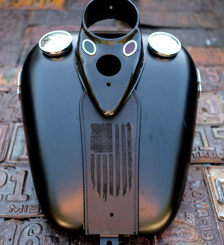 Leather Gas tank Panel USA Flag 2008 2017 Heritage Softail Slim Harley ...