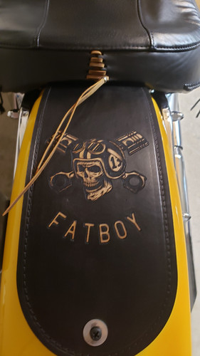 Rear Fender Bib Panel Leather Evil Fatboy Softail Harley Davidson Black ...