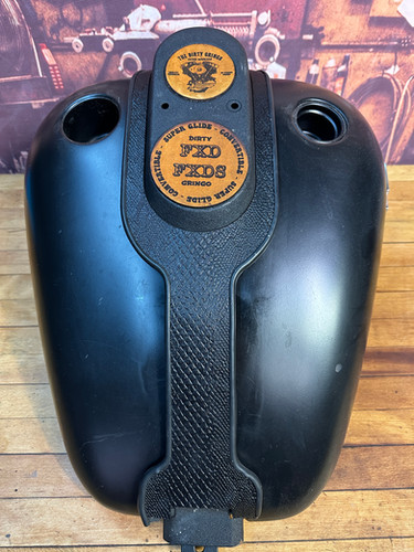 Harley Davidson Dyna Black Python Leather Dash Insert FXD Super Glide ...