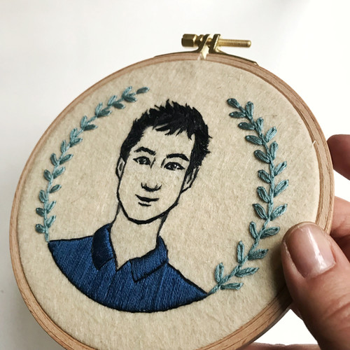 Custom Embroidered portrait for Joy | defnegunturkun
