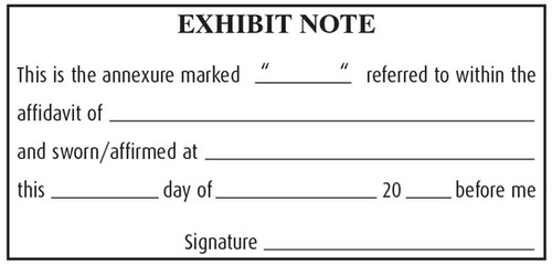 #5 Exhibit Note JP Stamp