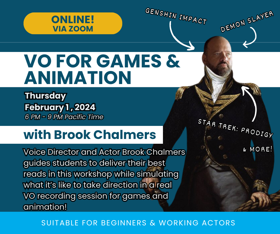 VO Workshop for Animation and Games with Brook Chalmers! | THNEA
