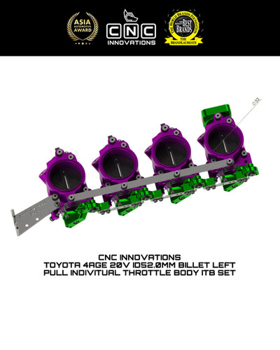 4 INLINE TOYOTA 4AGE 20V ID52mm BILLET INDIVIDUAL THROTTLE BODY ITB ...