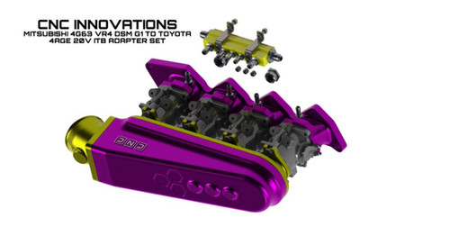 MITSUBISHI 4G63 VR4 DSM G1 TO TOYOTA 4AGE 20V ITB ADAPTER SET | CNC ...