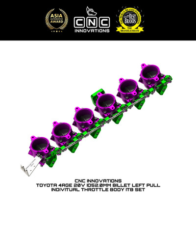 6 INLINE TOYOTA 4AGE 20V ID52mm BILLET INDIVIDUAL THROTTLE BODY ITB ...