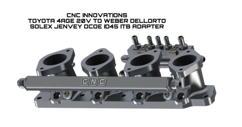 TOYOTA 4AGE 20V TO WEBER DELLORTO SOLEX JENVEY DCOE ID45 ITB ADAPTER ...