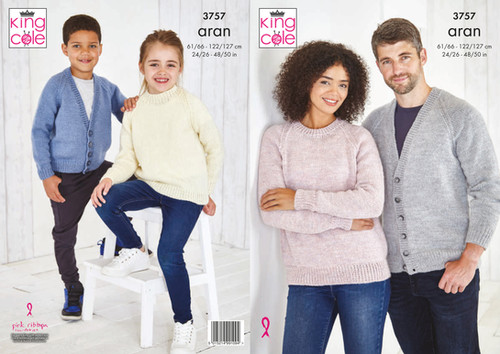 3757 King Cole Aran Pattern | Knit & Stitch