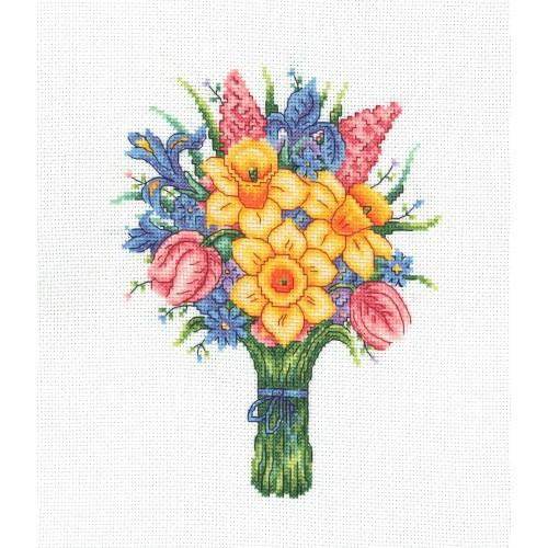 Spring Bouquet Flower Cross Stitch Kit at Knit & Stitch