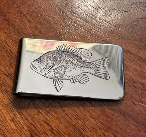 Stainless Engraved Money Clip (Bluegill Fish) | El Dorado Jewelers