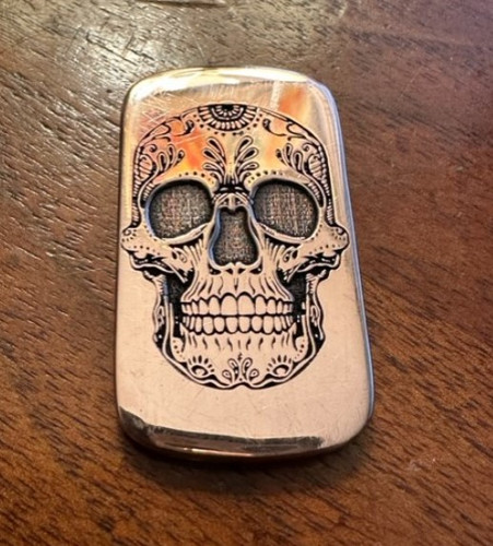 EDC Pocket Copper Worry Stone (Sugar Skull) | El Dorado Jewelers