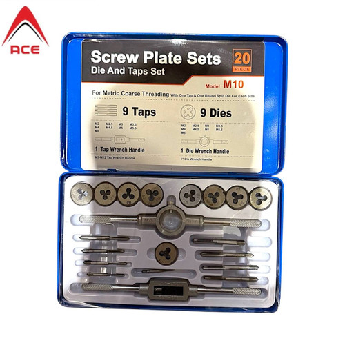 IMPA 632211 Screw Plate Set Metric Coarse M2.0 - M6 (20PCSSET) (M10 ...