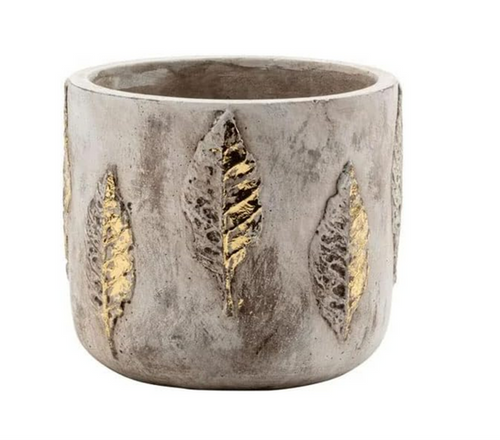 Gold Leaf Concrete Pot | Plant The Jungle