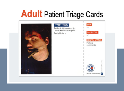 Adult Patient Triage Cards | MESH Coalition