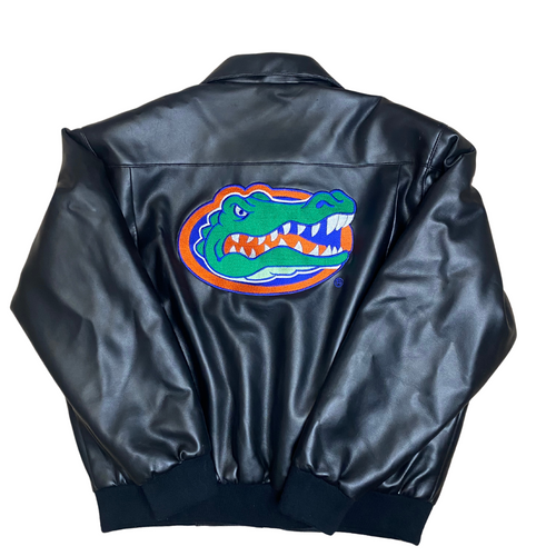 UF Rare Vintage Embroidered Florida Gators Faux Leather Jacket ...