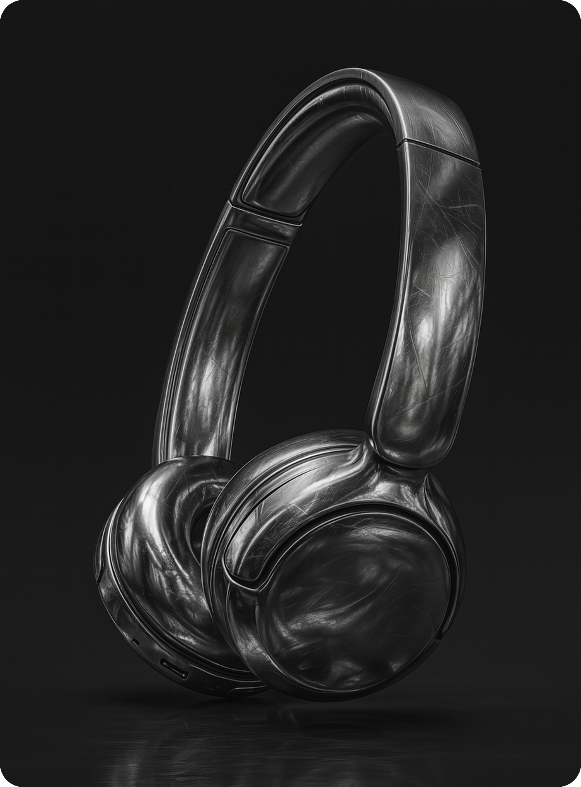 FORGED IN REFLECTION: HYPERREALISTIC METALLIC HEADPHONES SCULPTURE ...