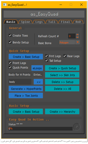 as_EasyQuad - Advanced Auto Quad Rigging Tool | Creature Rigs