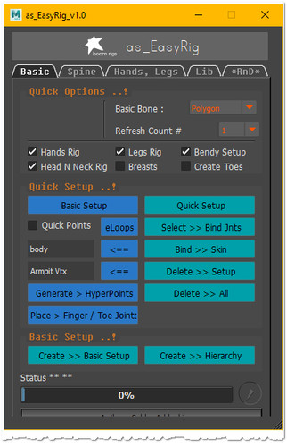 as_EasyRig - Advanced Auto Biped Rigging Tool | Creature Rigs