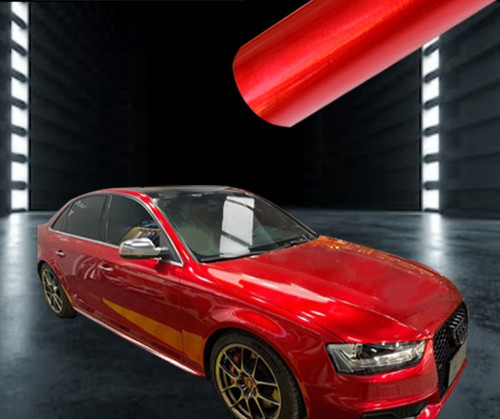 Gloss Candy Red Air Release Car Vinyl Wrap | Tint and Wrap