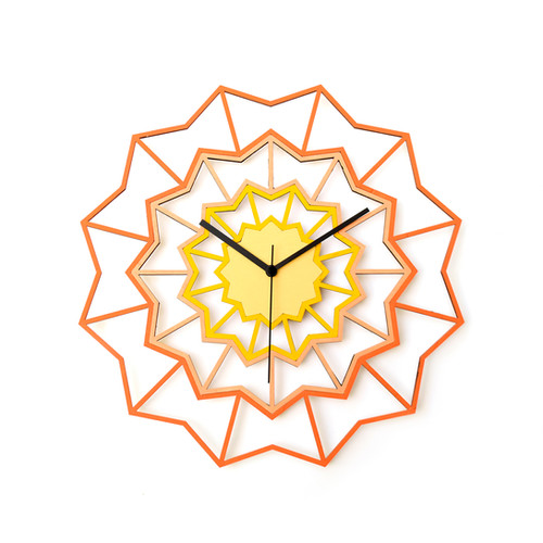 Chevron Naples - unique wall clock in yellow / orange | ardeola